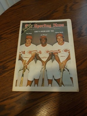 JULY 28,1973-THE SPORTING NEWS-PETE ROSE, JOHNNY BENCH & JOE MORGAN OF ...