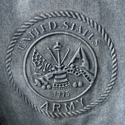 Tyca Blue Denim Jacket United States army Embossed Made in USA Vintage ...