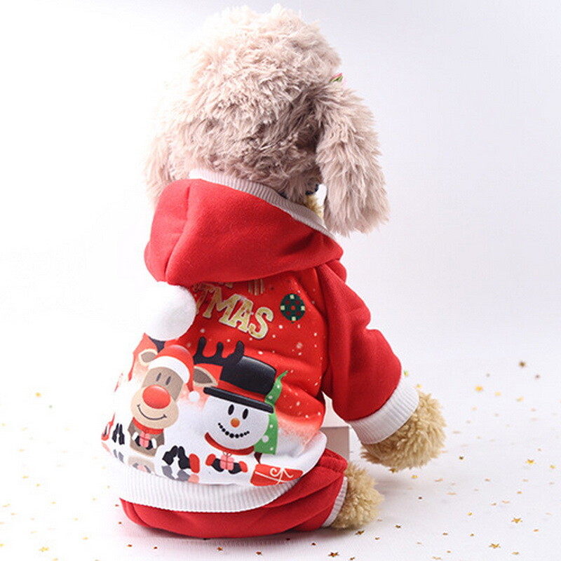 Pet Dog Puppy Santa Shirt Christmas Clothes Costumes Warm Jacket Coat ...