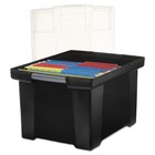 Storex Plastic File Tote Storage Box Letter / Legal Snap - on Lid Black ...