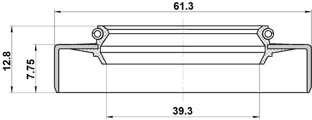 Drive Shaft Oil Seal 39.3X61.3X7.75X12.8 Fits Hyundai 43119-39020 ...