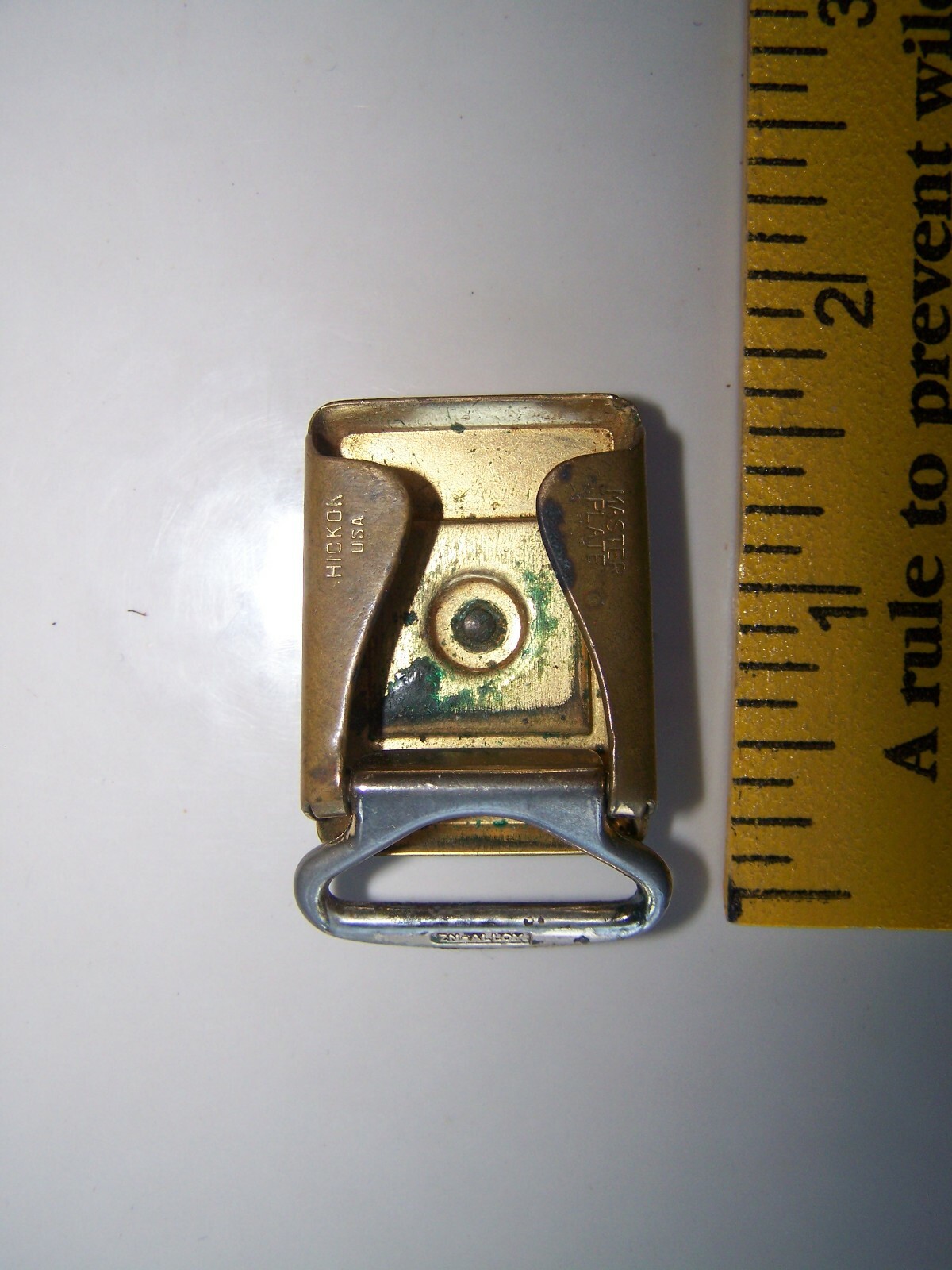 Vintage Hickok Nickel Plated & Brass Belt Buckle With Letter M, Master ...