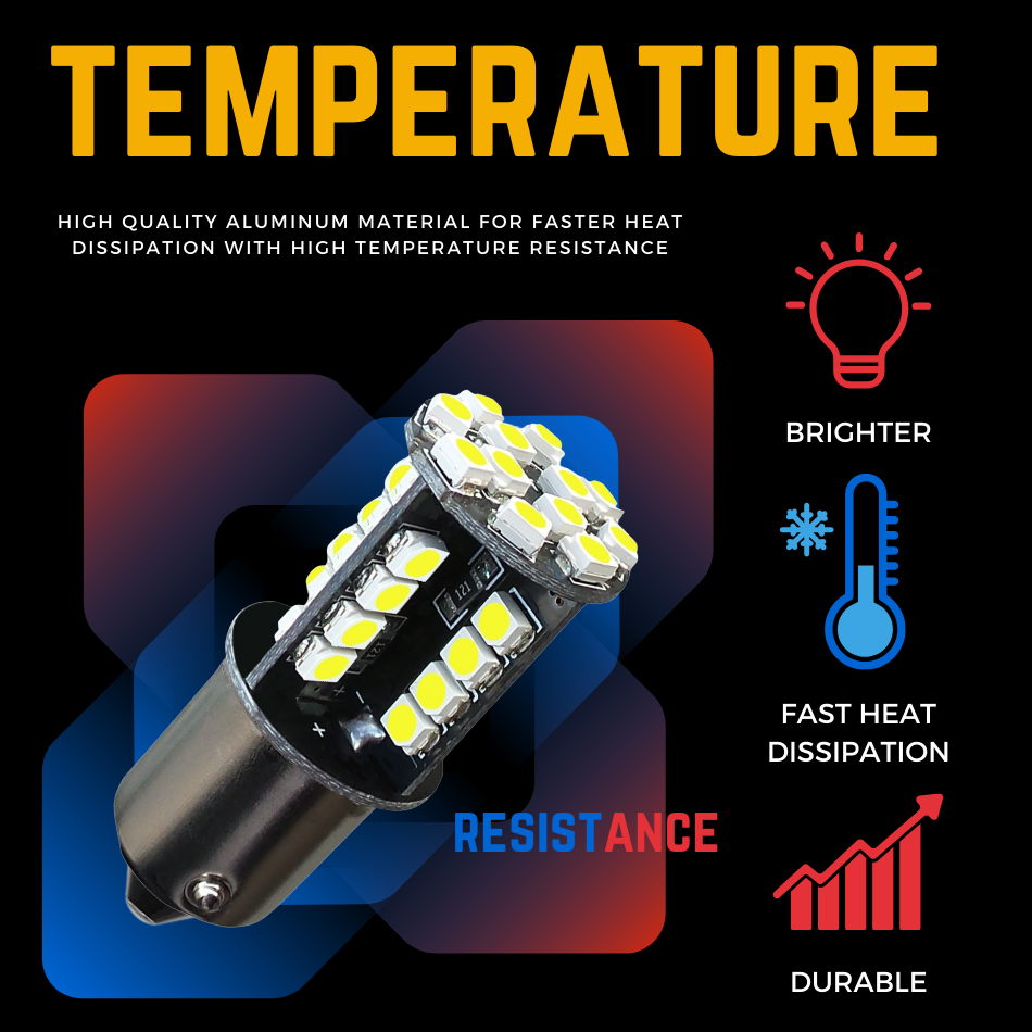380 P21/5w Led Brake Light Bulbs White Red 44 Smd Bay15d Stop Tail ...