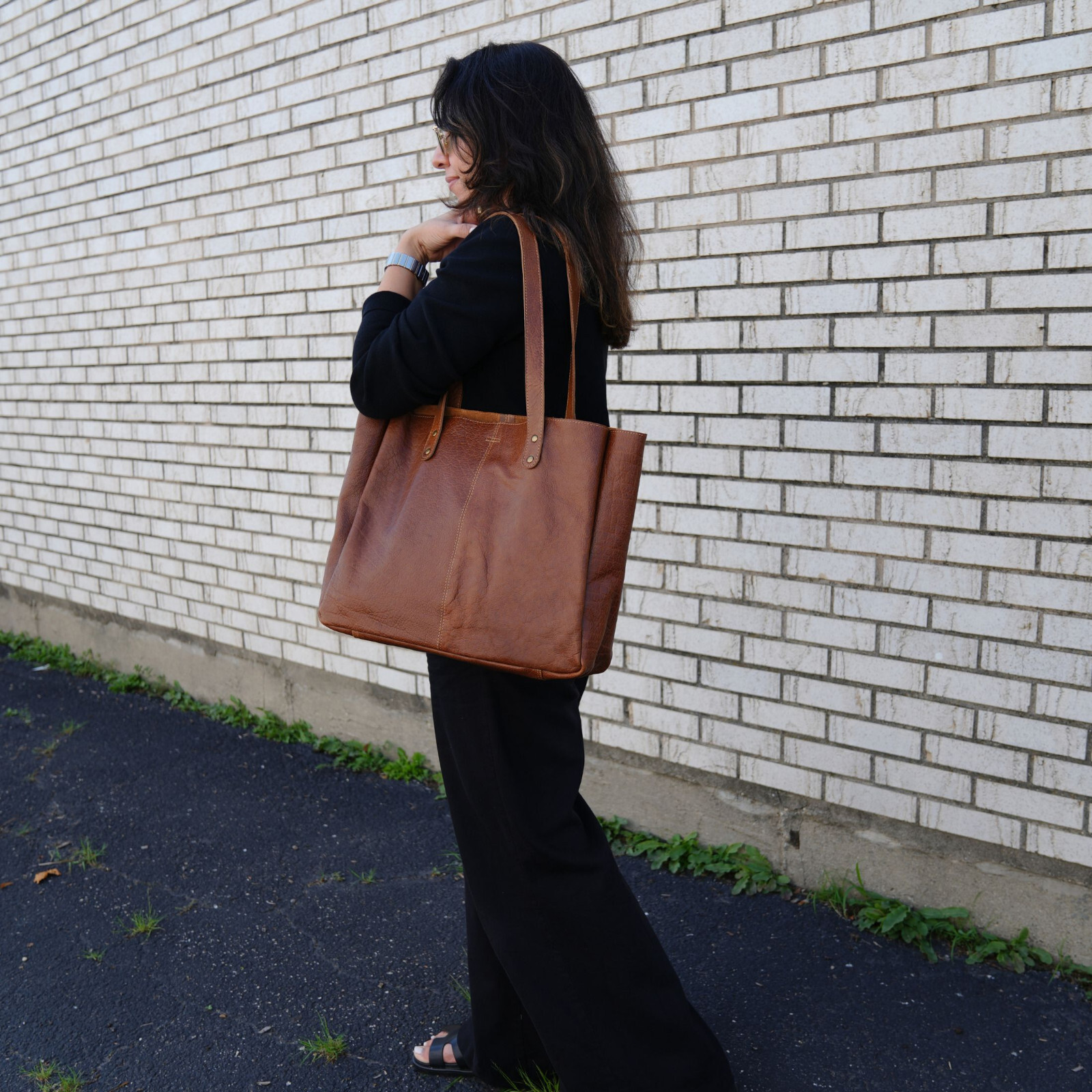 Handmade 100% Pure Soft Ladies Purse Buff Leather Tote Bag Shopper ...