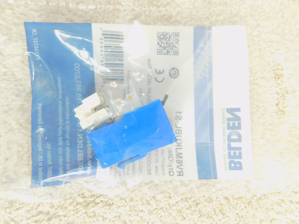 Category 6+ Modular Jack, T568 A/B UTP Blue Belden RV6MJKUBL-S1 ...
