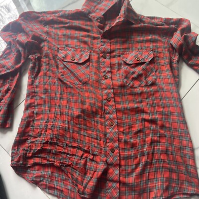 Vintage Kingsport Red Flannel Sz M-L Paper thin | eBay