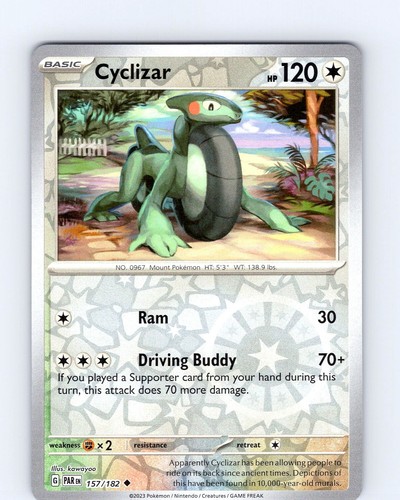Pokemon TCG Cyclizar S&V Paradox Rift 157/182 Reverse Holo Uncommon ...