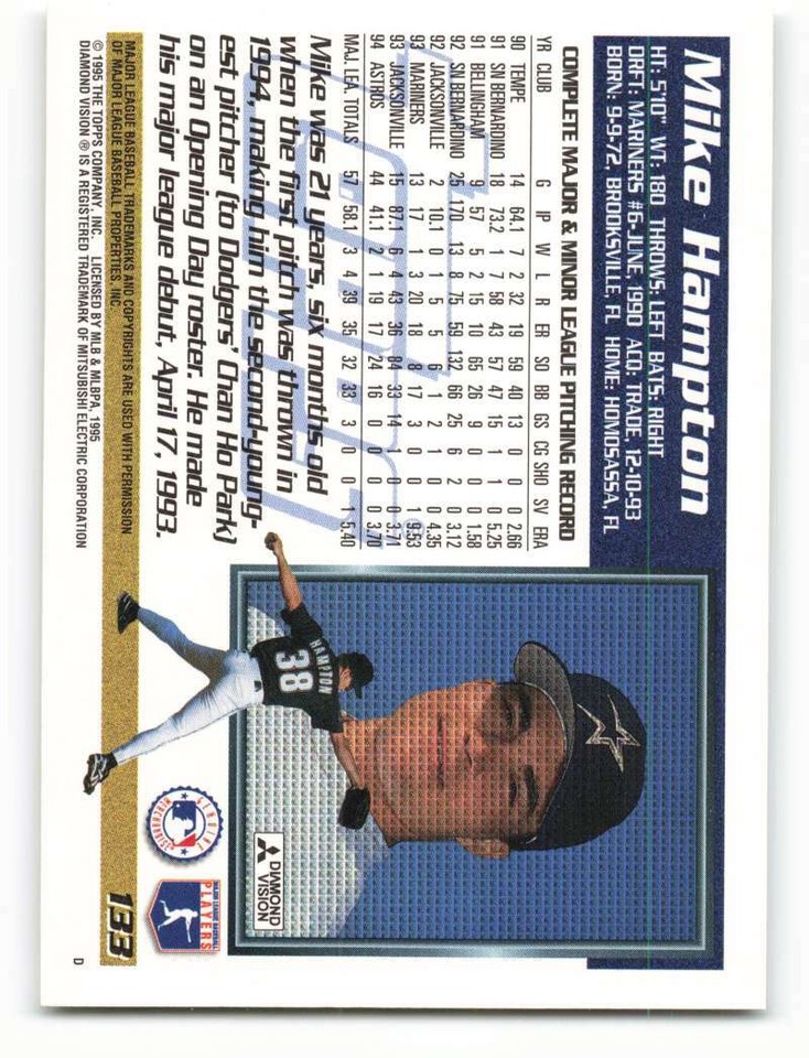 1995 Topps #133 Mike Hampton NM-MT Astros ID:179095 | eBay