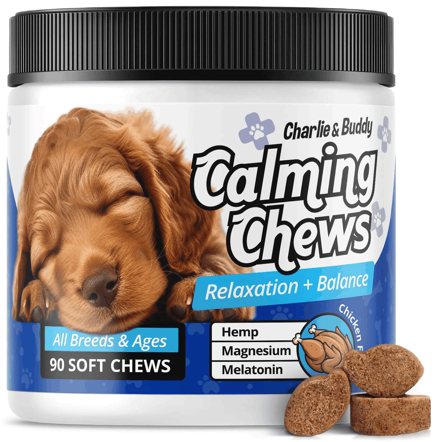 Calming Chews for Dogs Anxiety Relief Dog Calming Chews 90 Pcs Chicken ...