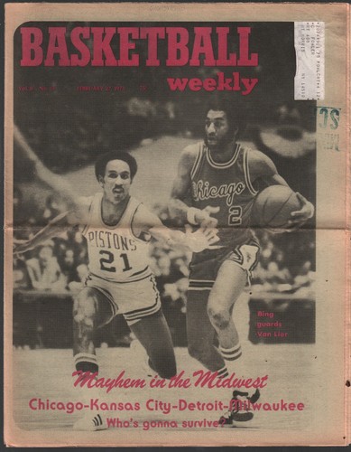 Basketball Weekly February 27 1975 Dave Bing Norm Van Lier Chicago ...