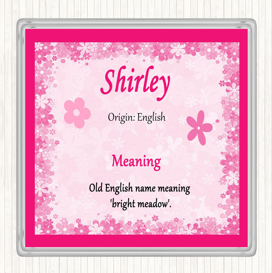 Shirley Name Meaning Drinks Mat Coaster Pink | eBay UK