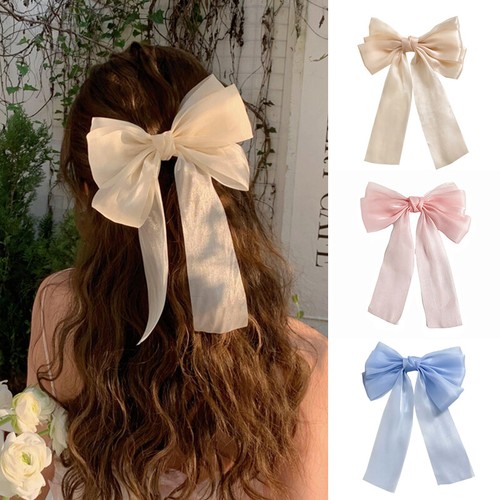 Hair Accessories Three Layer Bow Hairpin Mesh Streamer Barrettes ...