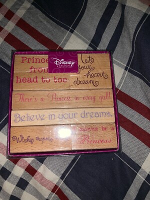 Princess Sentiments~ 6 piece Disney Wood Mount Rubber Stamp Set #48445 ...