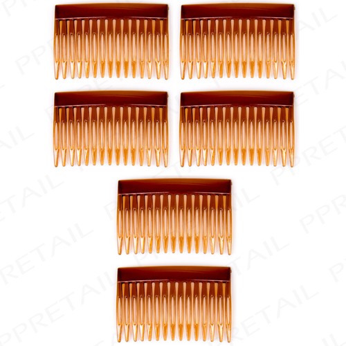 6 x Brown Side Hair Comb Styling Tort Tortoise Shell Colour Slide ...