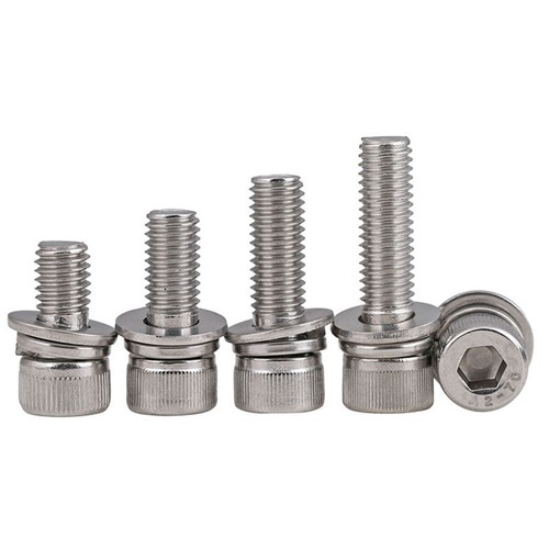 M2.5 M3 M4 Socket cap head sem screw with captive washer and flat ...