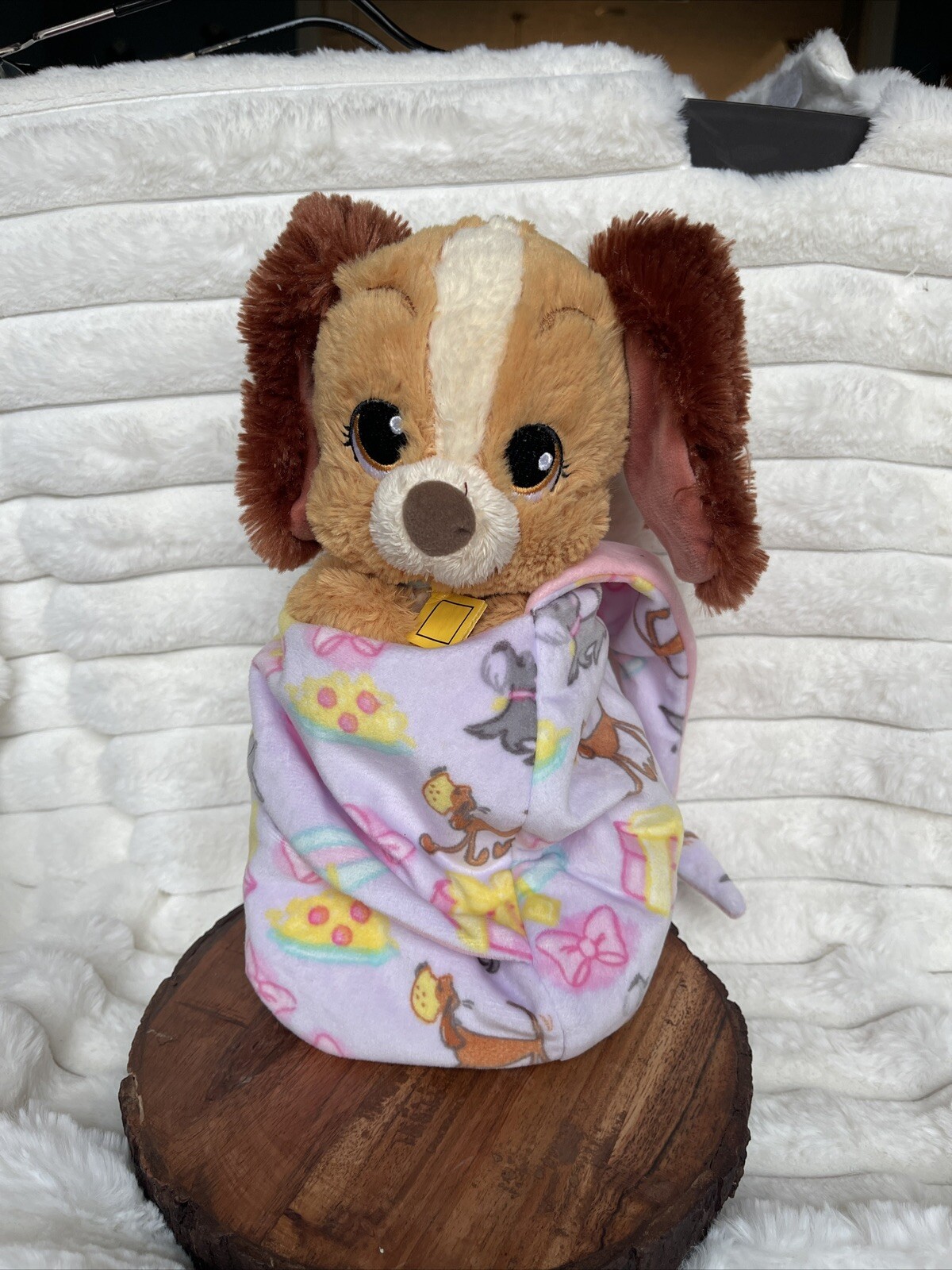 Disney Parks Babies Lady & the Tramp Baby Plush Blanket Pouch Blankie ...