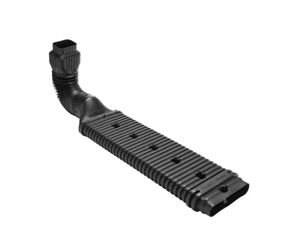 Adjustable 43 in. Stealthflow Vinyl Low Profile Downspout Extension Kit ...