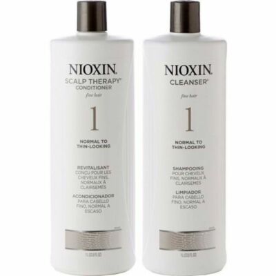 NIOXIN System 1 Cleanser Shampoo & Scalp Therapy Conditioner 33.8oz Duo ...