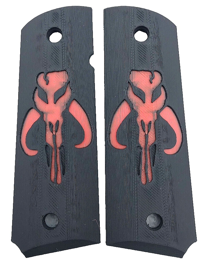 Full Size Colt 1911 Mandalorian Black & Red Grips | eBay