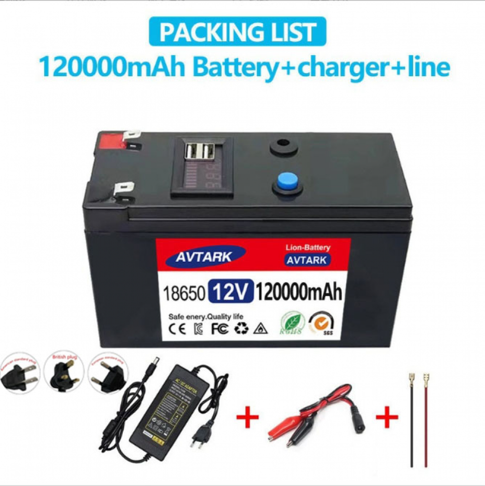 12V 120Ah Li-lon battery pack Rechargeable battery for energy electric ...