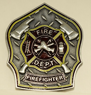 Firefighter Helmet Shield Challenge Coin - ANTIQUE SILVER PLATED ...