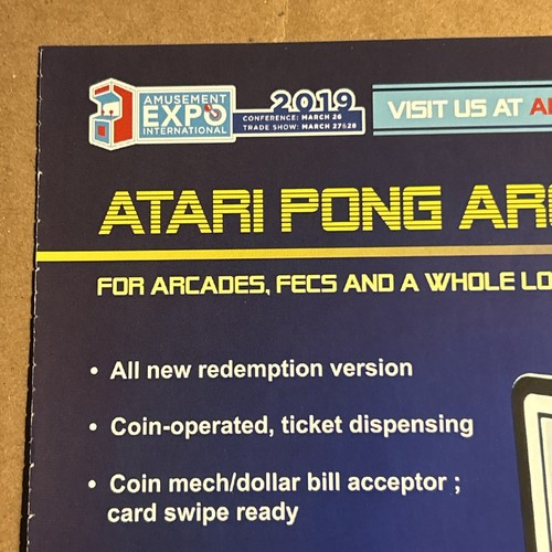 original 11- 8 '' Atari Pong Unis ARCADE video GAME FLYER AD | eBay