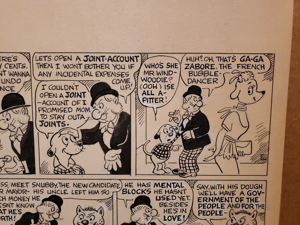 SNUBBY Sunday Comic Strip Original Art 1942-1956 MAL EATON Run For ...