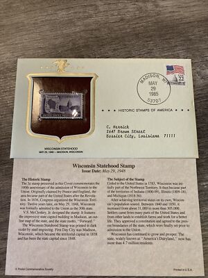 Wisconsin Statehood 1948 Stamp Historic Stamps America Commemorative ...