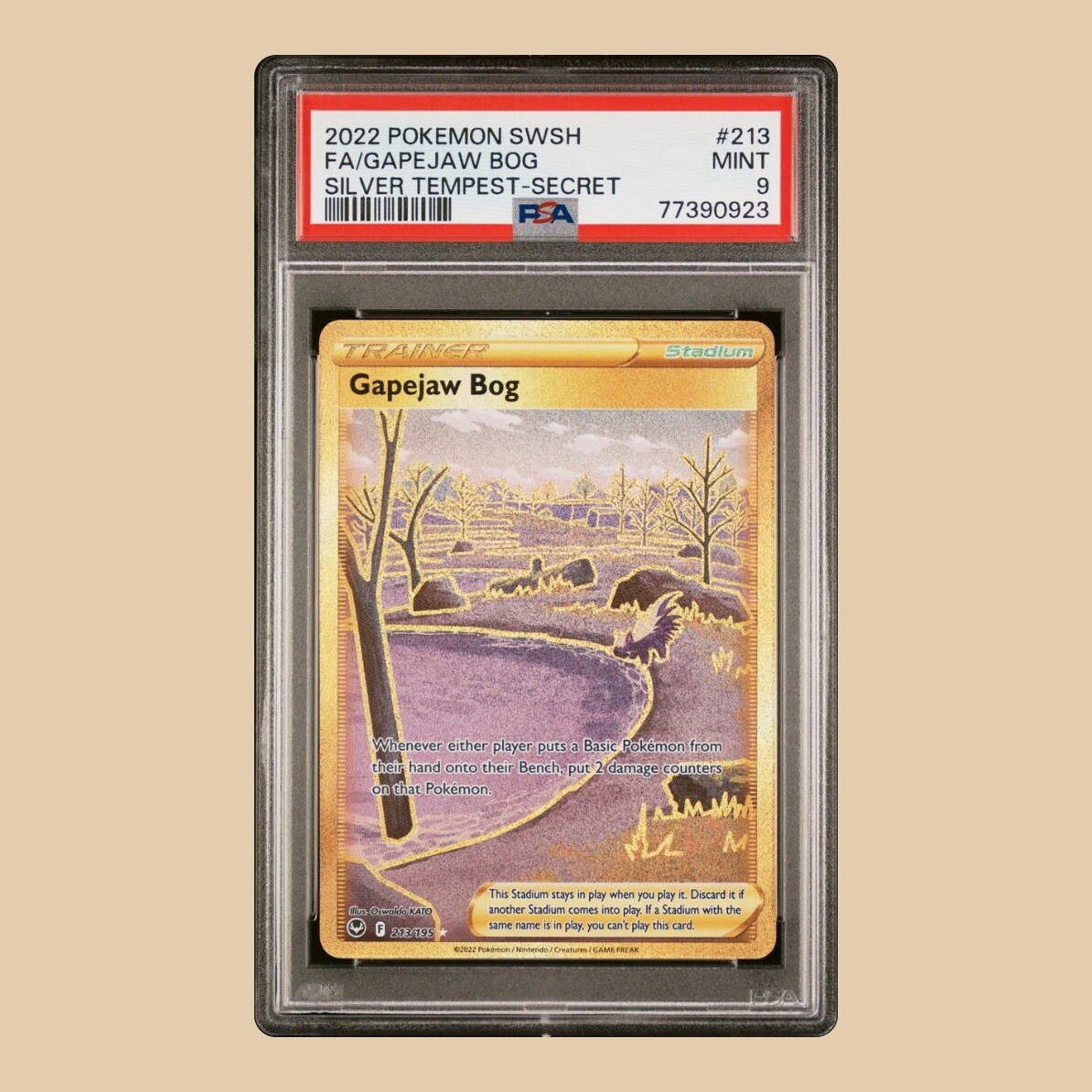 2022 Pokemon SWSH Silver Tempest 213 Full Art/Gapejaw Bog Secret PSA 9 ...