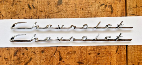 1955 1956 Chevy 210 & 150 "Chevrolet" Script Pair NEW CHROME | eBay