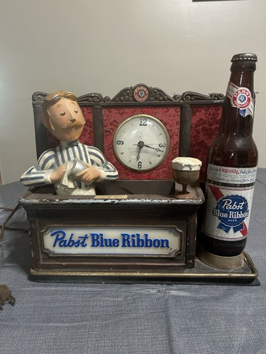 PABST BLUE RIBBON 1950’s -60’s BARTENDER LIGHTED BAR w/CLOCK ...