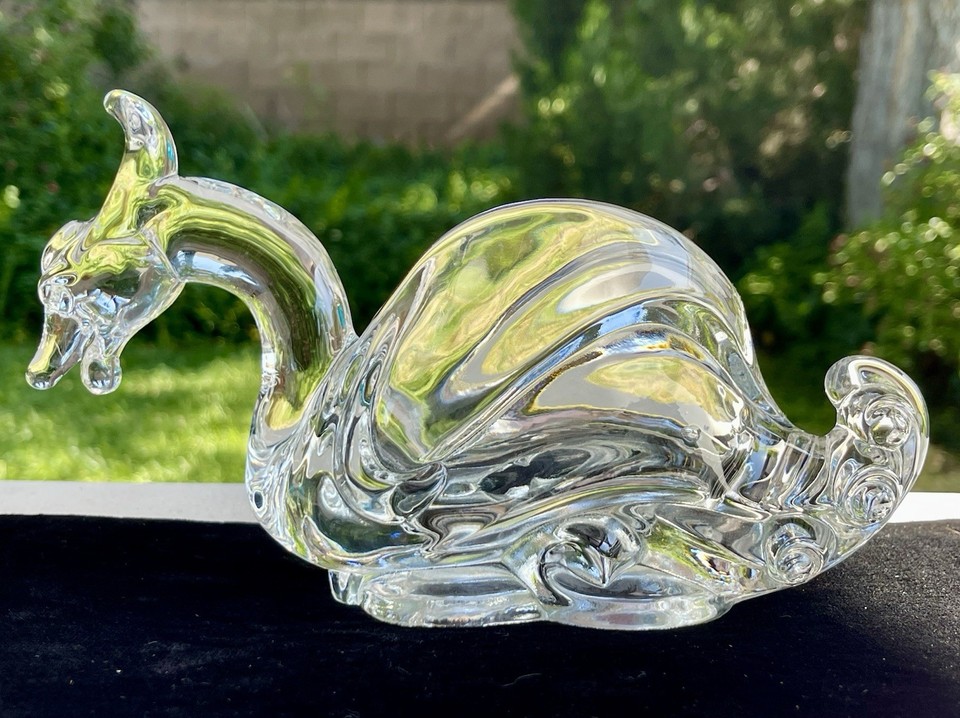VINTAGE FOSTORIA GLASS DRAGON PHOENIX SWAN ANIMAL with ORIGINAL LABEL ...