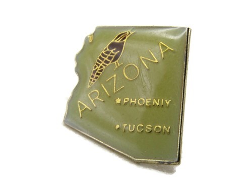 White Arizona State Pin Major Cities Gold Tone | eBay