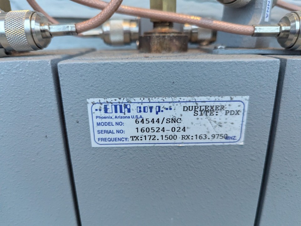 EMR CORP. NOTCH PASS DUPLEXER VHF 64544 SNC-T & 02414-C Receive ...