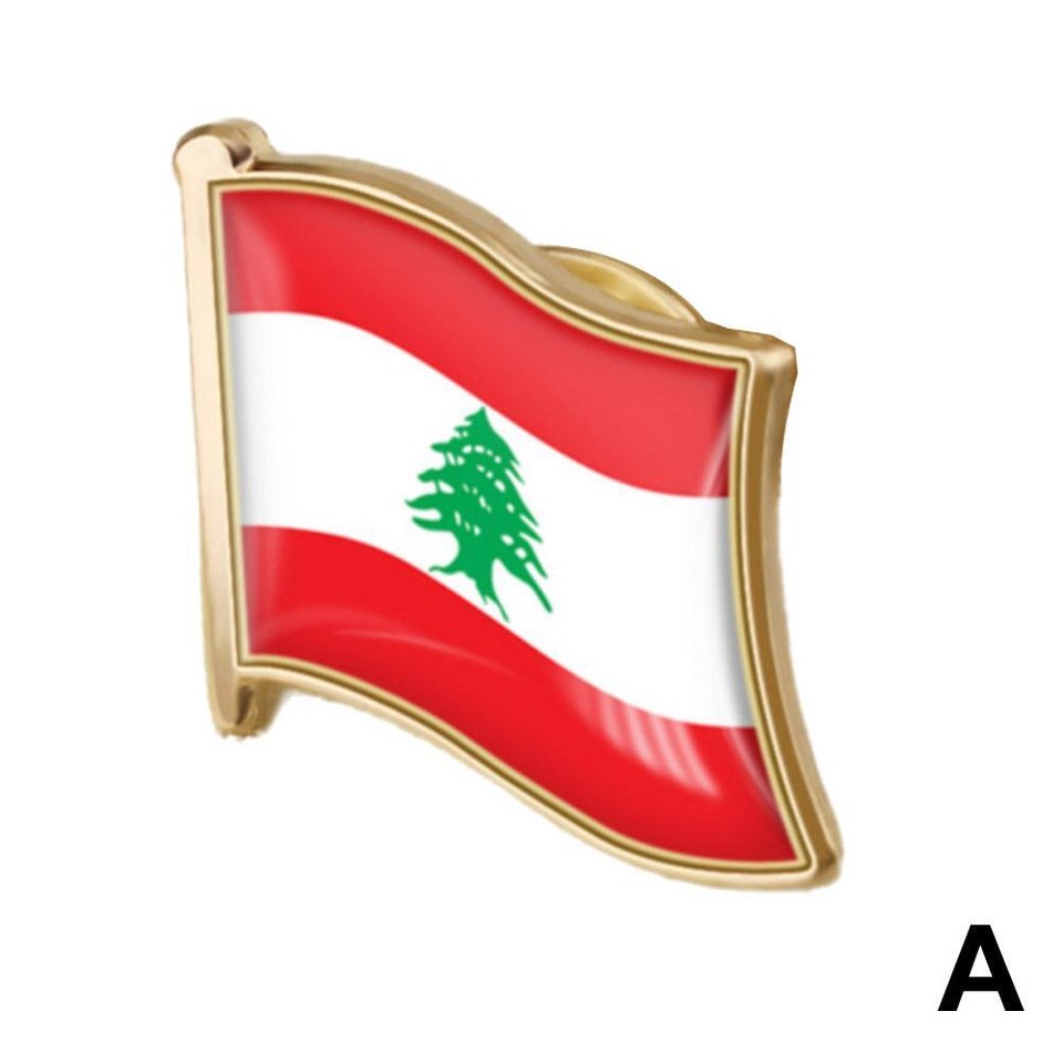 Lebanon Waving National Flag Lapel Pins Patriotism Pins Badge Hot NEW ...