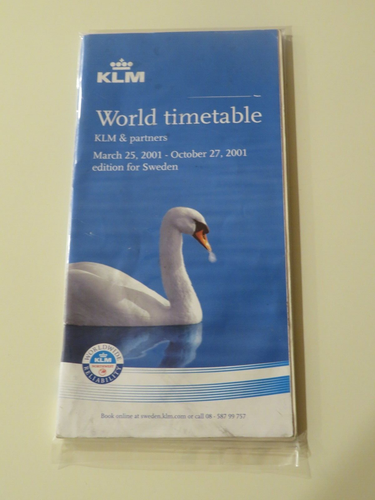 KLM Timetable March 25, 2001 = | eBay