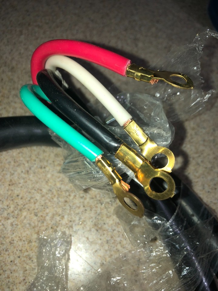 4' Power Cord 50A 4 Wire w/ Eyelet Connectors Dryer/Range | eBay