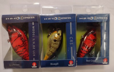 H2O XPRESS lures Red Craw 5/8 oz LCR,Red Craw Model RT & 1 Bluegill 2 ...