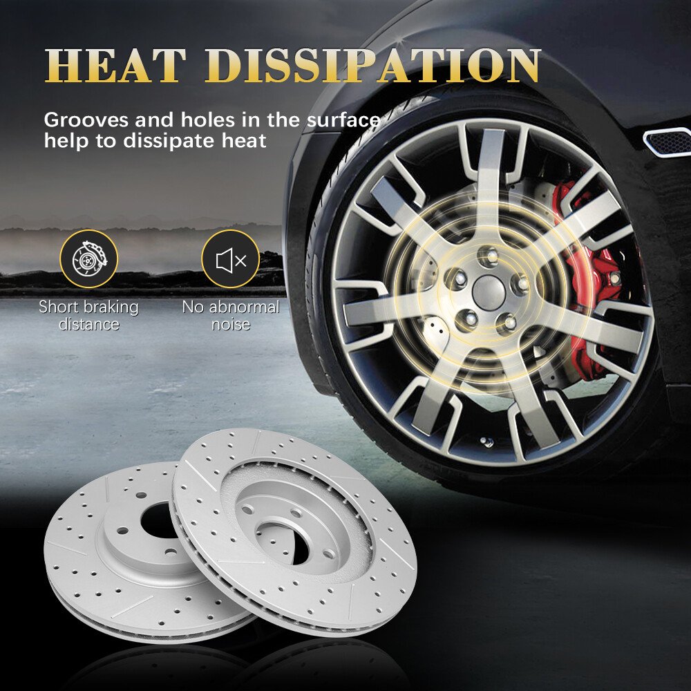 Front Drilled Brake Rotors For Chevy Malibu Impala Camaro Equinox GMC ...