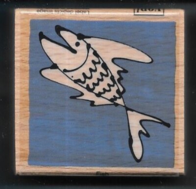 FLYING FISH Fishing Design SEA LIFE VAP SCRAP Wood Mount RUBBER STAMP ...