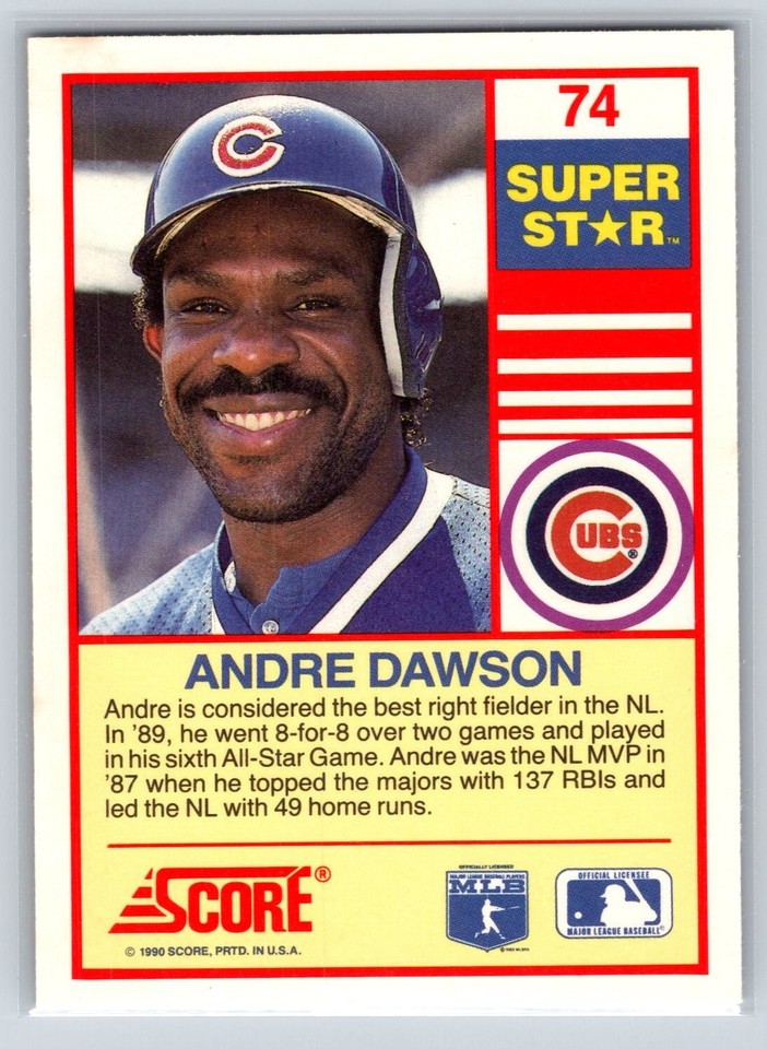 ANDRE DAWSON 1990 SCORE SUPERSTAR CUBS | eBay