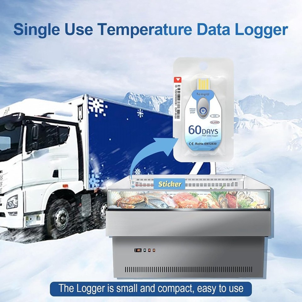 Temperature Data Logger USB Disposable PDF Temp Recorder Logger TempU02 ...