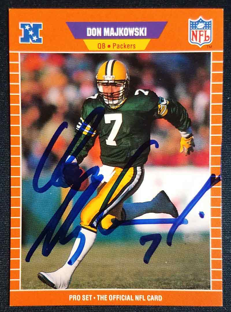 1989 Pro Set #133 Don Majkowski Rookie RC Auto Signed Green Bay Packers ...