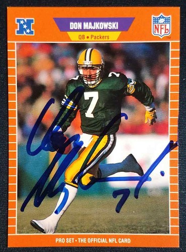 1989 Pro Set #133 Don Majkowski Rookie RC Auto Signed Green Bay Packers ...