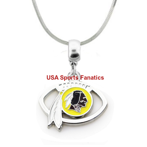 NFL Washington Redskins Football Logo Pendant Necklace On A 925 Snake ...