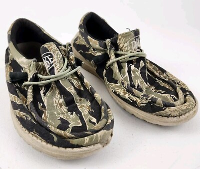 Hey Dude Mens Wally Camouflage Tiger Stripe Camo Size 8 | eBay
