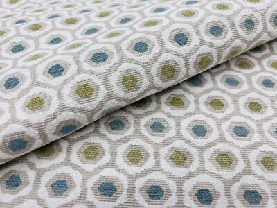 Jane Churchill Geometric Honeycomb Fabric- Cornelia Aqua Green 4.30 yds ...