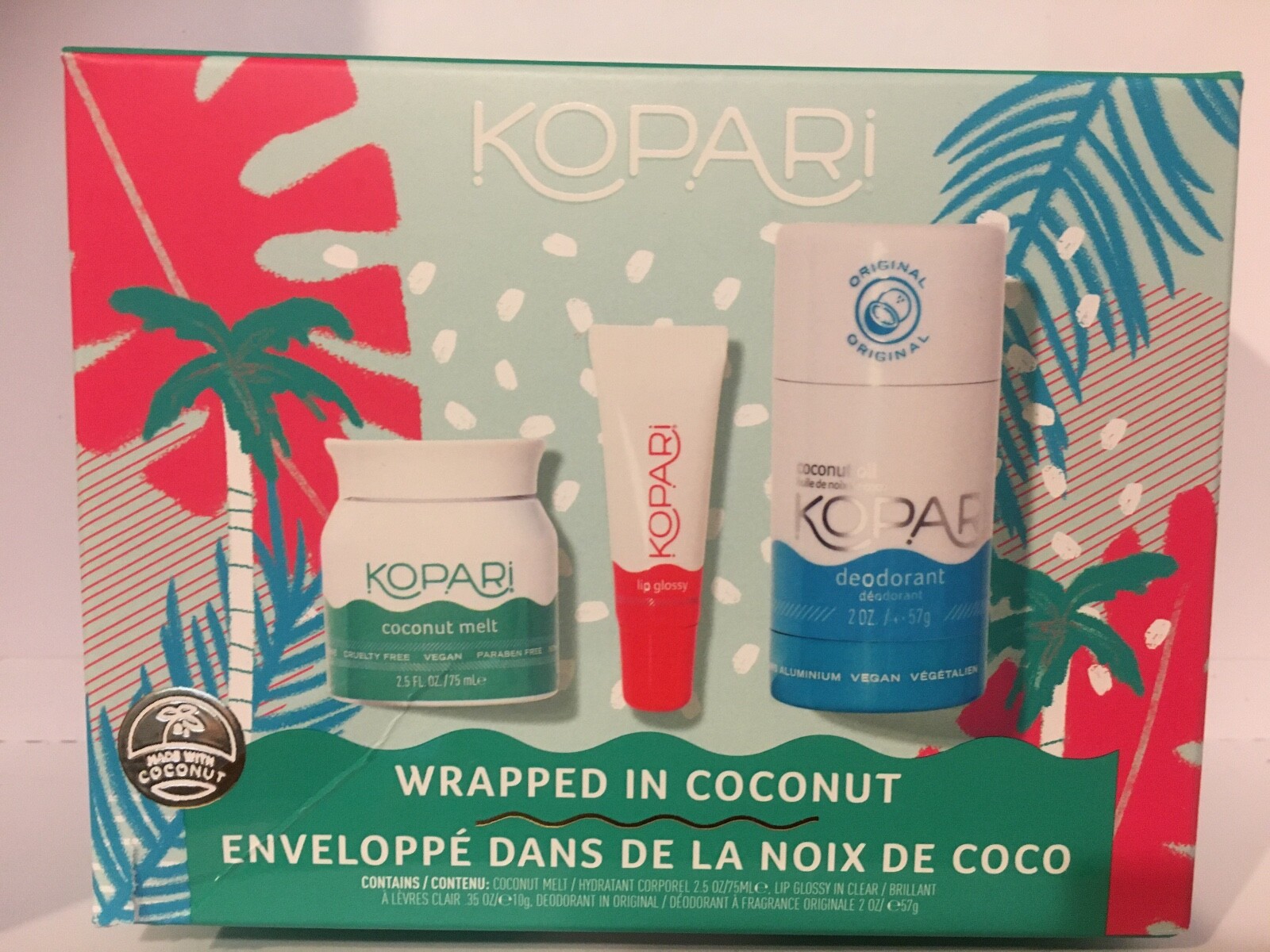 Kopari Wrapped in Coconut Kit Coconut Melt Lip Gloss Deodorant Boxed ...