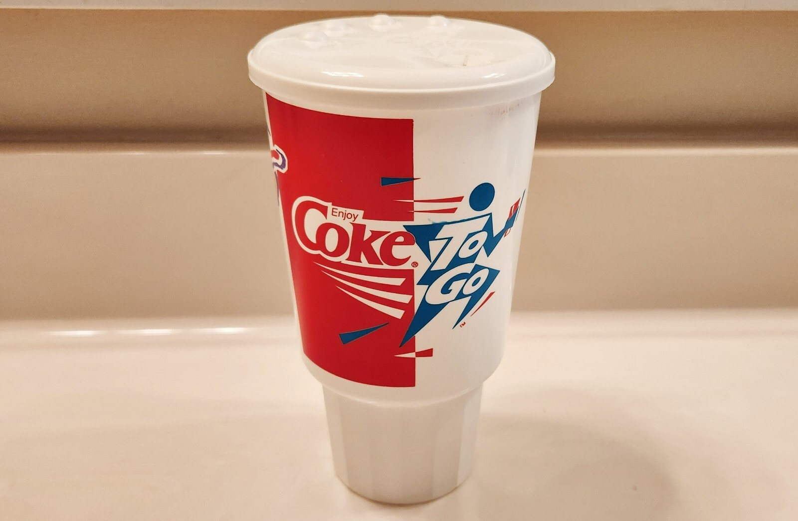 Vintage 90's McDonalds " Just Say 'Super size' Coke To Go plastic cup w ...