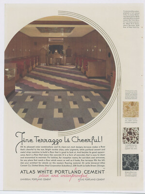 1935 Atlas Cement Advertisement: Lauria Restaurant Interior, New York ...